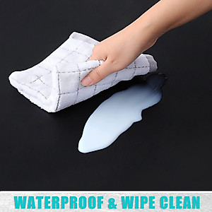 Smiry Round Table Cloth Cover, Elastic Fitted Flannel Backed Vinyl Tablecloths for 36"-44" Round Tables, Waterproof Wipeable Table Covers for Indoor, Outdoor, Picnic and Camping, Black