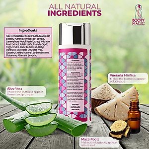 Booty Magic Butt Enhancement Cream - 6.8oz Butt Cream for Bigger Butt, Booty Cream Bigger Booty with Maca Root Extract, Pueraria Mirifica, Aloe Vera for Volume, Roundness and Softness