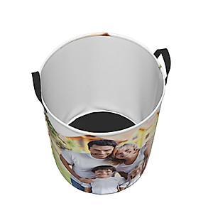 Custom Laundry Baskets Personalized Hampers Add Your Name Photo Text Customized Collapsible Dirty Clothes Baskets for Bedroom Bathroom Livingroom Barbershop Large 19.6" x 15.7"