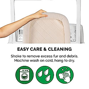 Furhaven X-Small Dog Bed Sherpa Fleece Bolster Crate Pad, Washable - Cream, Extra Small