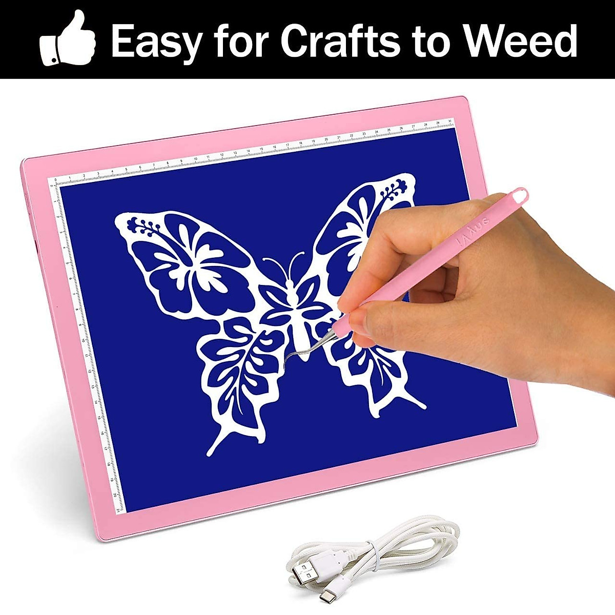 iVyne Cordless Light Pad with iVyne 2 Pc Essential Tools and Vyne Berry Suction Scrap Collector - Pink