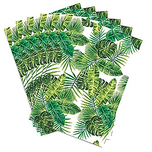CENTRAL 23 Tropical Wrapping Paper - Palm Leaves and Monstera - 6 Sheets of Green Gift Wrapping Paper for Women - Eco Friendly - Summer - Comes with Fun Stickers