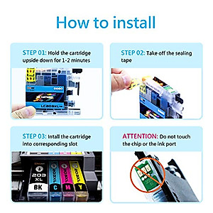 ONEINK Compatible Ink Cartridges Replacement for Brother LC203 XL LC203XL LC201 XL LC201XL for Brother MFC-J480DW J485DW J680DW J885DW J4420DW J4620DW J5620DW Printer, 10 Packs (4BK/2C/2M/2Y)