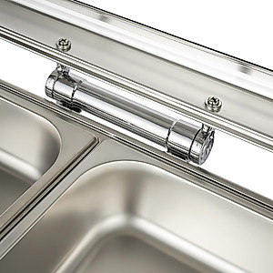 Chafing Dish, 9.5Qt Chafer Dish Buffet Set with 1 Water Pan and 2 Trays, Stainless Steel Buffet Warmers for Party Restaurant Hotel - Adjustable Temper