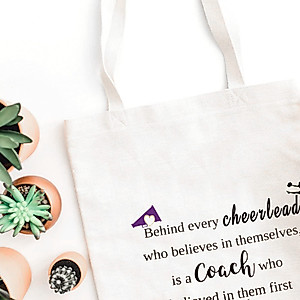 Generic WCGXKO Cheer Coach Gift Cheer Mom Gift Cheerleading Zipper Pouch Cosmetics Bag Cheer Gift (Behind every cheerleader tote),Talk Less Smile More