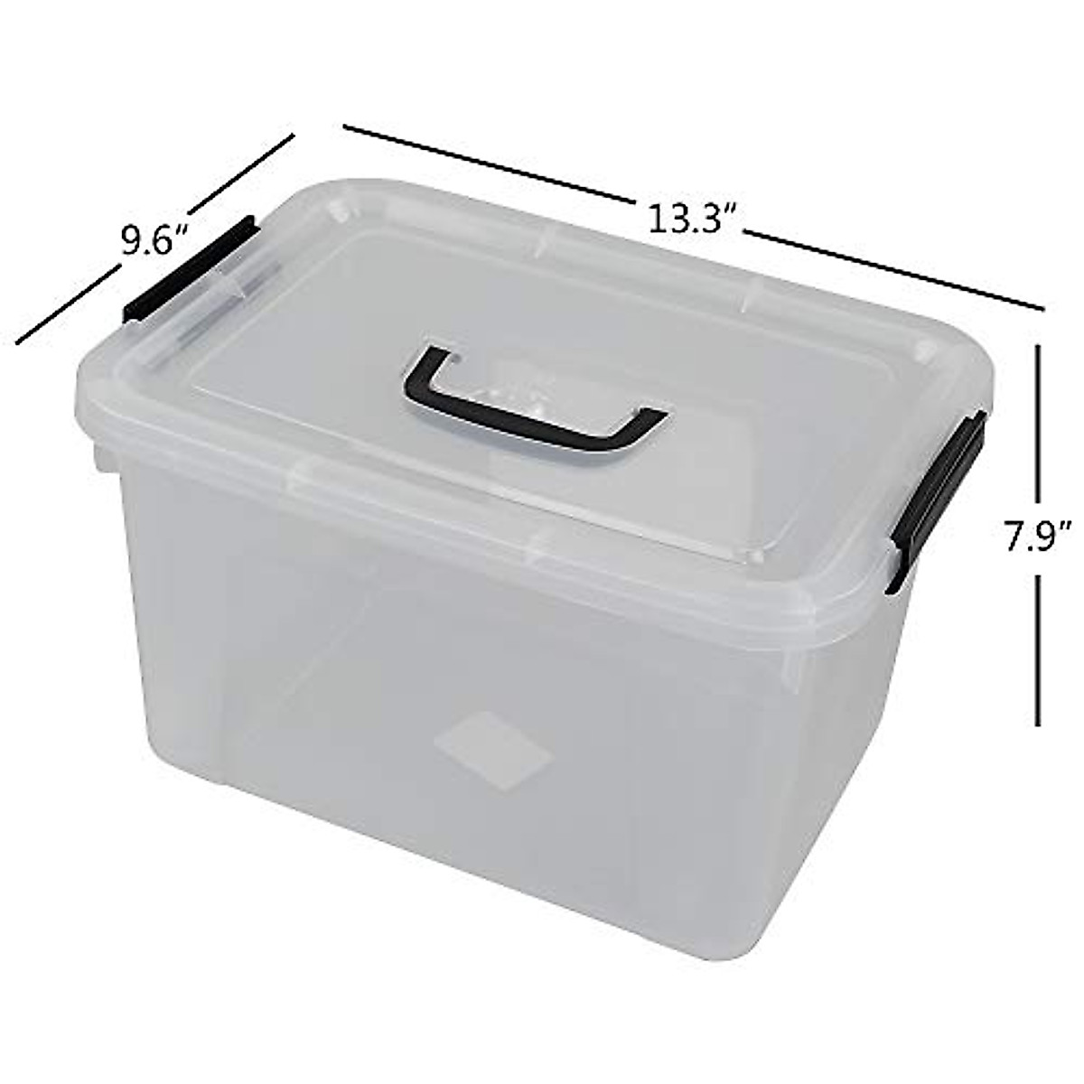 DynkoNA Clear Storage Bins with Lids, Plastic Storage Box, 10.5 Qt, Set of 4