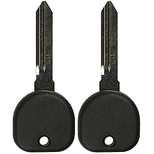 KeylessOption Uncut Ignition Transponder Chip Key Blank Blade Chipped Replacement For Cadillac CTS Pk3 B112-PT 48 (Pack of 2)
