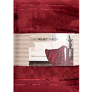 Life Comfort Luxe Velvet Throw Ivory 60x70in 100% Polyester Red