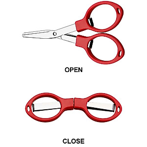 Tatuo 6 Pieces Stainless Steel Scissors Anti-Rust Folding Scissors Glasses-shaped Mini Shear for Home and Travel Use (5 Colors)