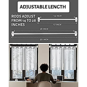 Skywin Magnetic Towel Holder for Refrigerator - 1 Pack Small Magnetic Curtain Rod for Metal Door with Adjustable Length - Fits Towels and Easily Attachable (White)