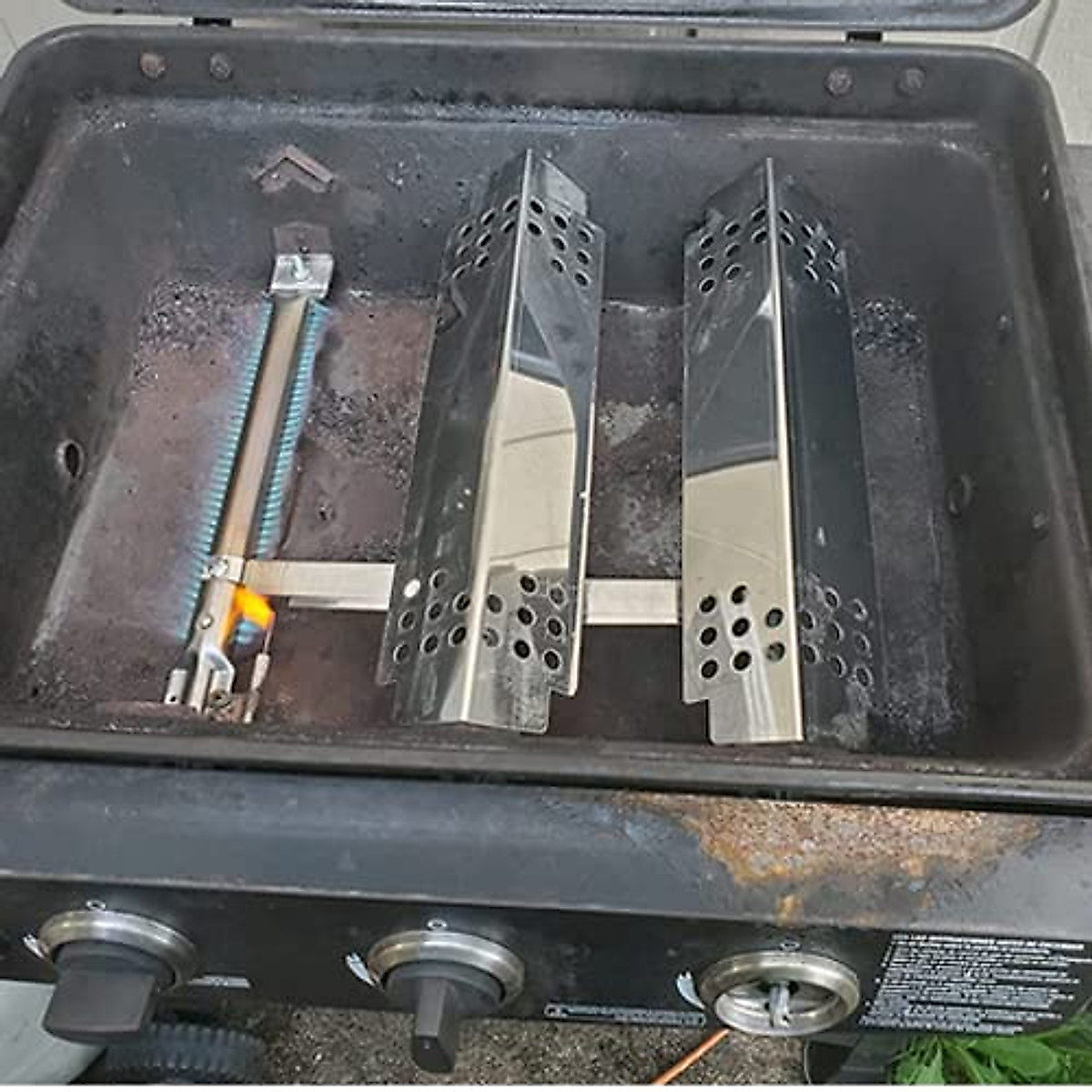 Votenli P9116A (3-Pack) Replacement Porcelain Steel Heat Plate, Heat Shield, Flavorizer Bar for Charbroil 463722313, 463722314, 463742111 (14 7/8)