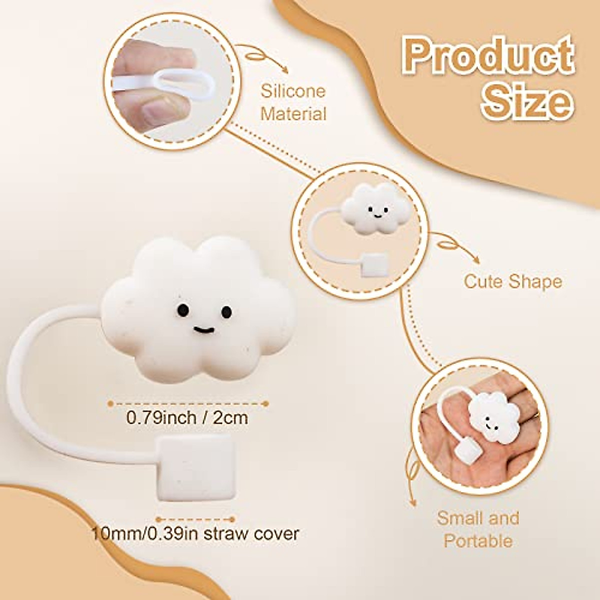 7 Pcs Stanley Straw Cover Suitable for Stanley 30&40 Oz Tumblers, 10mm/0.39in straw covers for reusable straws, straw cover/straw topper/Silicone straw covers, Efficient Dust-Proof Straw Covers Cap