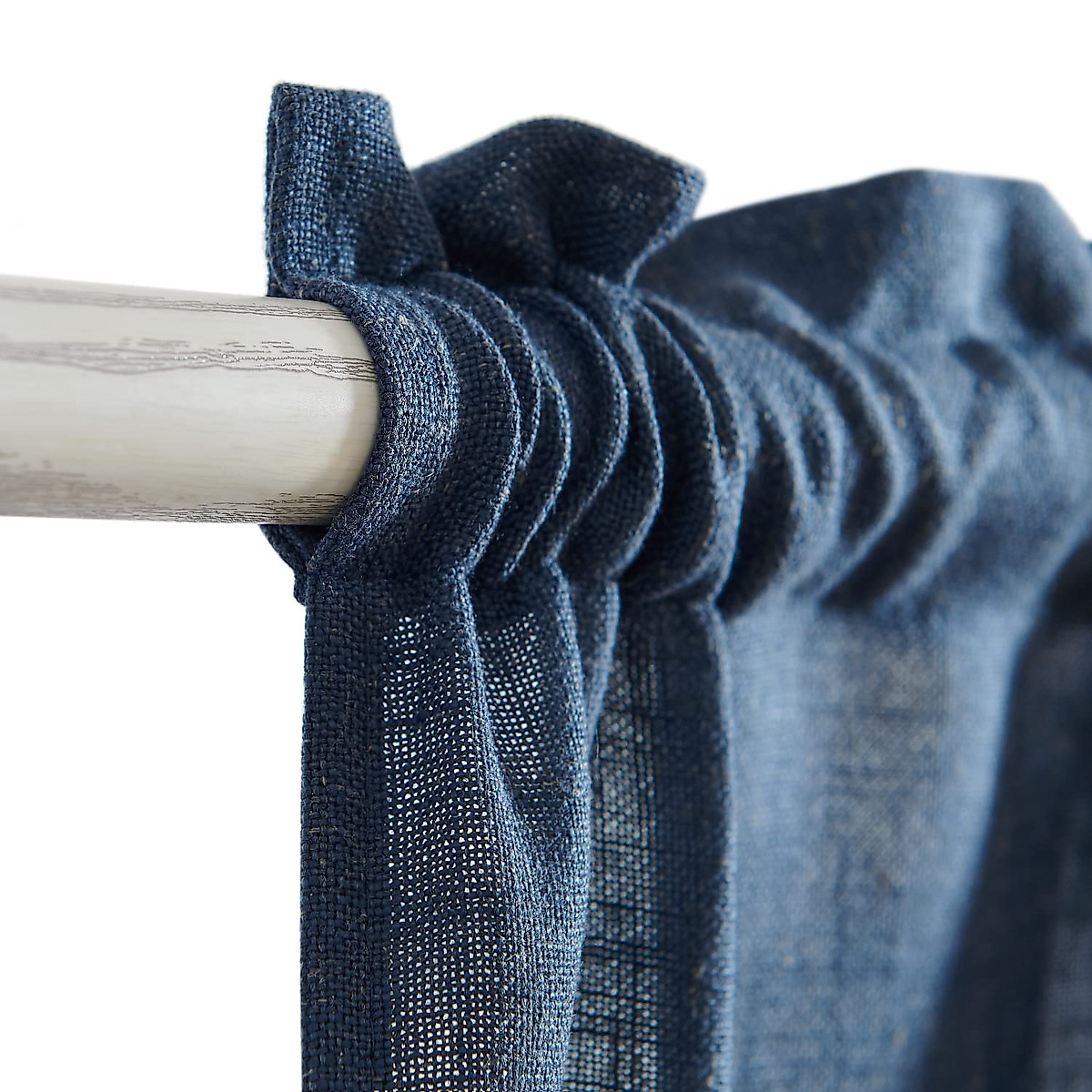 jinchan Linen Valance for Kitchen Living Room Rod Pocket Small Window Curtains Flax Linen Textured Valance Curtains Farmhouse Country Rustic Window Treatments Valance 1 Panel 15 Inch Indigo Blue