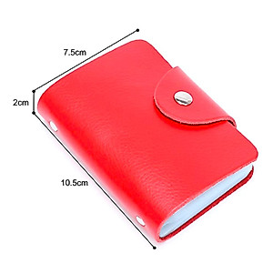 K Y KANGYUN Unisex Small Leather Credit Card Holder - 2 Pack (Redk&Brown)…