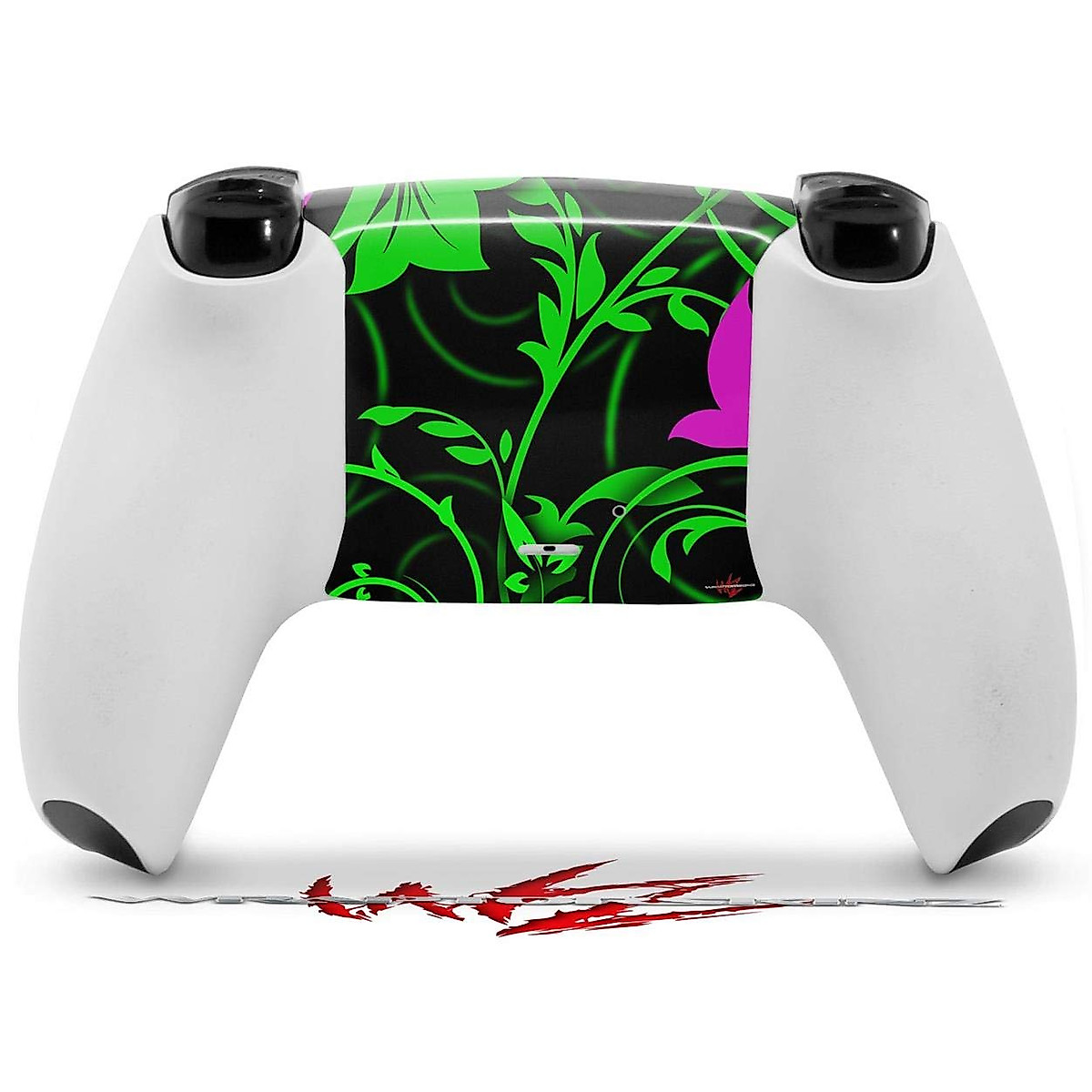 WraptorSkinz Skin Wrap compatible with Sony PS5 DualSense Controller Twisted Garden Green and Hot Pink (CONTROLLER NOT INCLUDED)