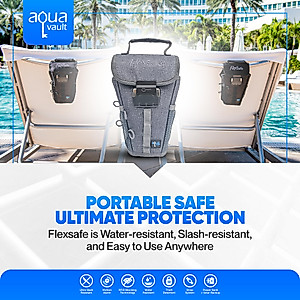 Anti-Theft Lockable Travel Safe & Portable Beach Chair Vault. As Seen on Shark Tank. Personal Safe thats Packable, Lightweight, & Slash Resistant. FlexSafe by AquaVault - Black Color
