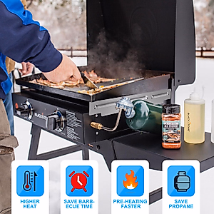 Wind Guards For Blackstone 22 inch Griddle,Magnetic Stainless Steel Wind Guard For Blackstone 22" Griddle,Compatible with Blackstone 22 Inch Griddle Hood,Rear Grease Cup and Side Shelf