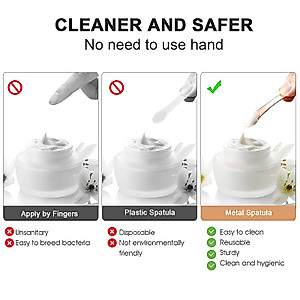 6 Pack Metal Makeup Spatula, Mini Spoon, Beauty Scoop for Facial Cosmetic, Face Mask (Silver,rose gold& Gold)