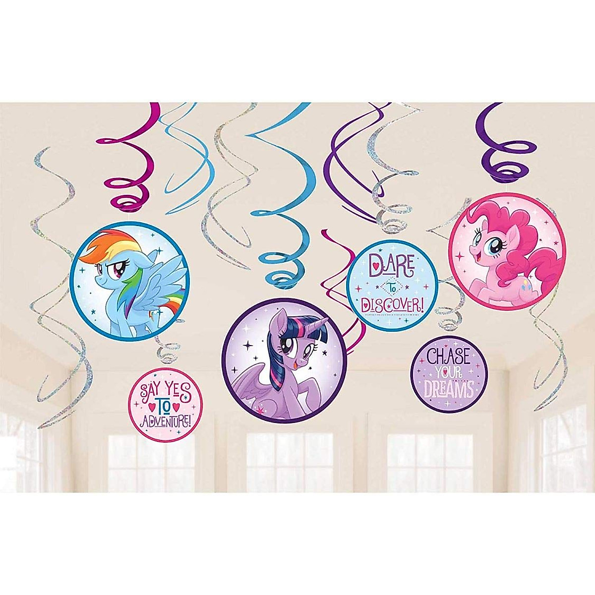 amscan My Little Pony Hanging Swirl Decorations- 12 pcs., White, One Size