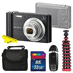 Cyber-Shot DSC-W800 Digital Camera (Black) with Buzz-Photo Accessories Bundle Kit
