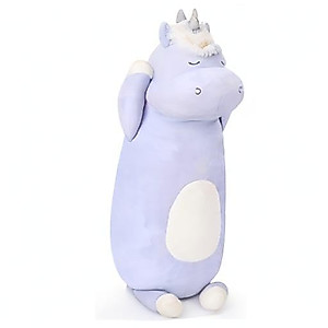 MorisMos 36.2" Unicorn Body Pillow Large Hugging Pillow Unicorn Stuffed Animal,Soft Plush Toy for Kids Girl, Animal Body Pillow for Christmas Birthday Valentine's Day, Blue