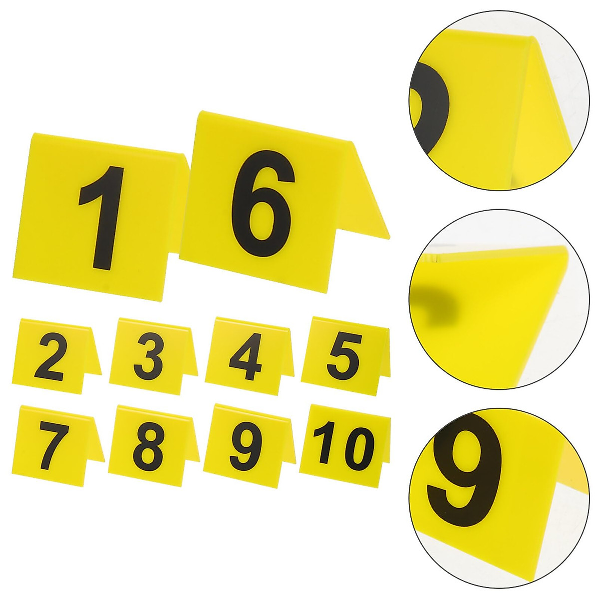 Hemoton 10pcs Evidence Markers Crime Scene Marker Tents 1-10 Table Number Tents for Halloween Party Decorations Yellow