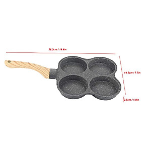 TOPINCN 4 Hole Pancake Pan,Kitchen Utensil Omelet Pan Non-Stick Stone Coating Egg Fry Pan Omelette Pan Burger Maker,for Induction Cooker Gas Stove