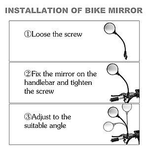 ROYOR Bike Mirrors for Handlebars Rearview Mirror - Bicycle Mirrors for Handlebars, 360° Adjustable Rotatable Bicycle Mirror for Electric Bike, Mountain Bike and Road Bike