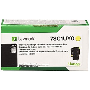 Lexmark 78c1uy0 Return Program Toner, 7,000 Page-Yield, Yellow