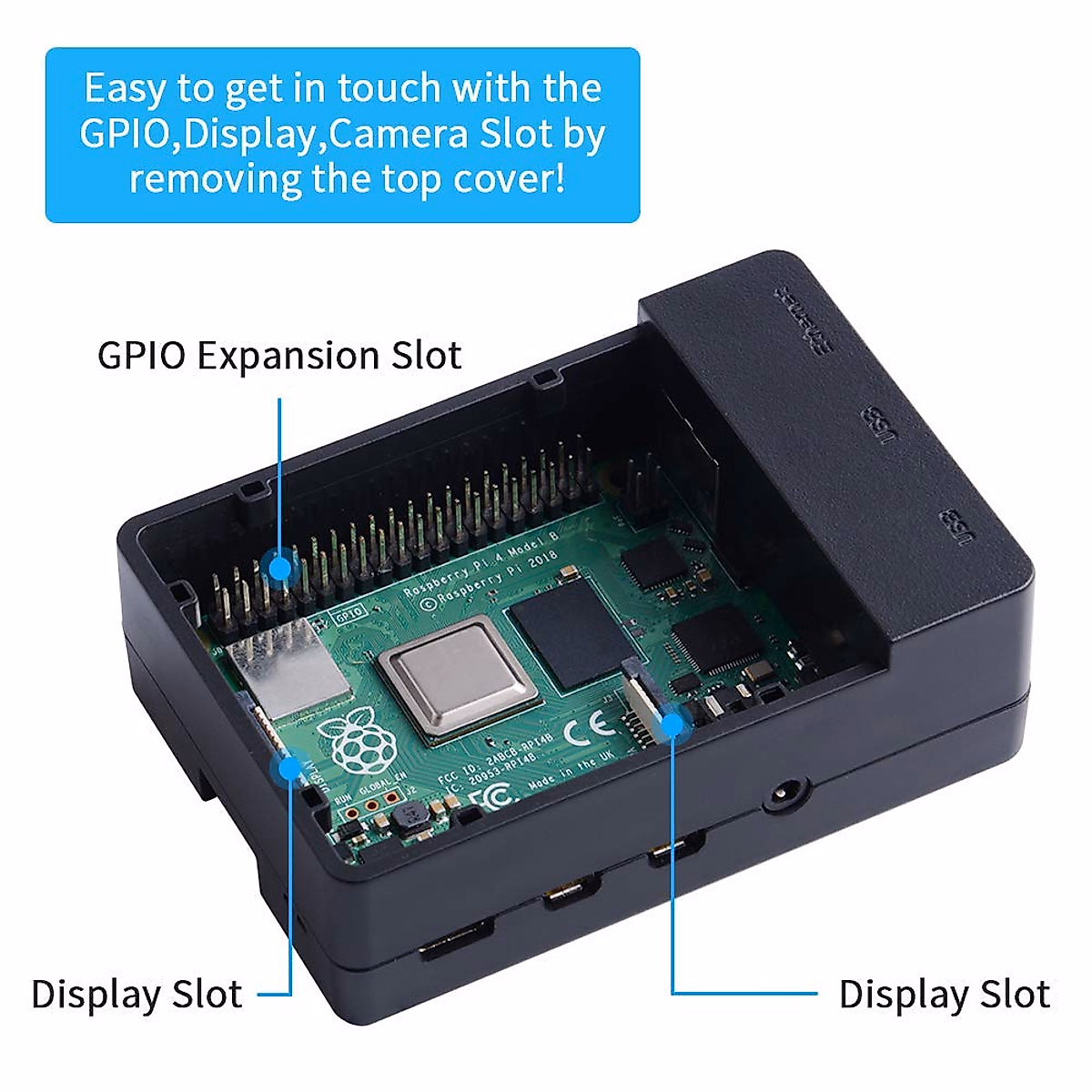 GeeekPi Case with PWM Fan for Raspberry Pi 4, 18W 5V 3.6A USB-C Power Supply for Raspberry Pi 4, Heatsinks, USB Card Reader, Micro HDMI Cable, Micro HDMI to HDMI Adapter for Raspberry Pi 4 8GB/4GB/2GB