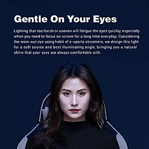 Godox ES45 Key Light,LED Video Light with Extendable Desk Stand,2.4G Wireless Control,0-100% Brightness & 2800-6500K Color Temperature,E-Sports LED Light Kit for Streaming,Zoom Calls, YouTube,Tiktok