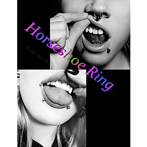 Vsnnsns 20G Surgical Steel Horseshoe Captive Bead Nose Hoop Rings Septum Piercing Jewelry Cartilage Helix Tragus Rook Earring Hoop Lip Eyebrow Ring Piercing Jewelry for Women Men 10mm 36pcs