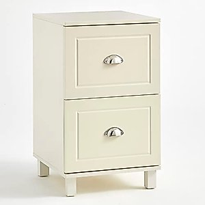 Target Marketing Systems Bradley Collection Drawer Cabinet with Metal Handles for Home Office Organization, Fits Letter-Size File, 2, White