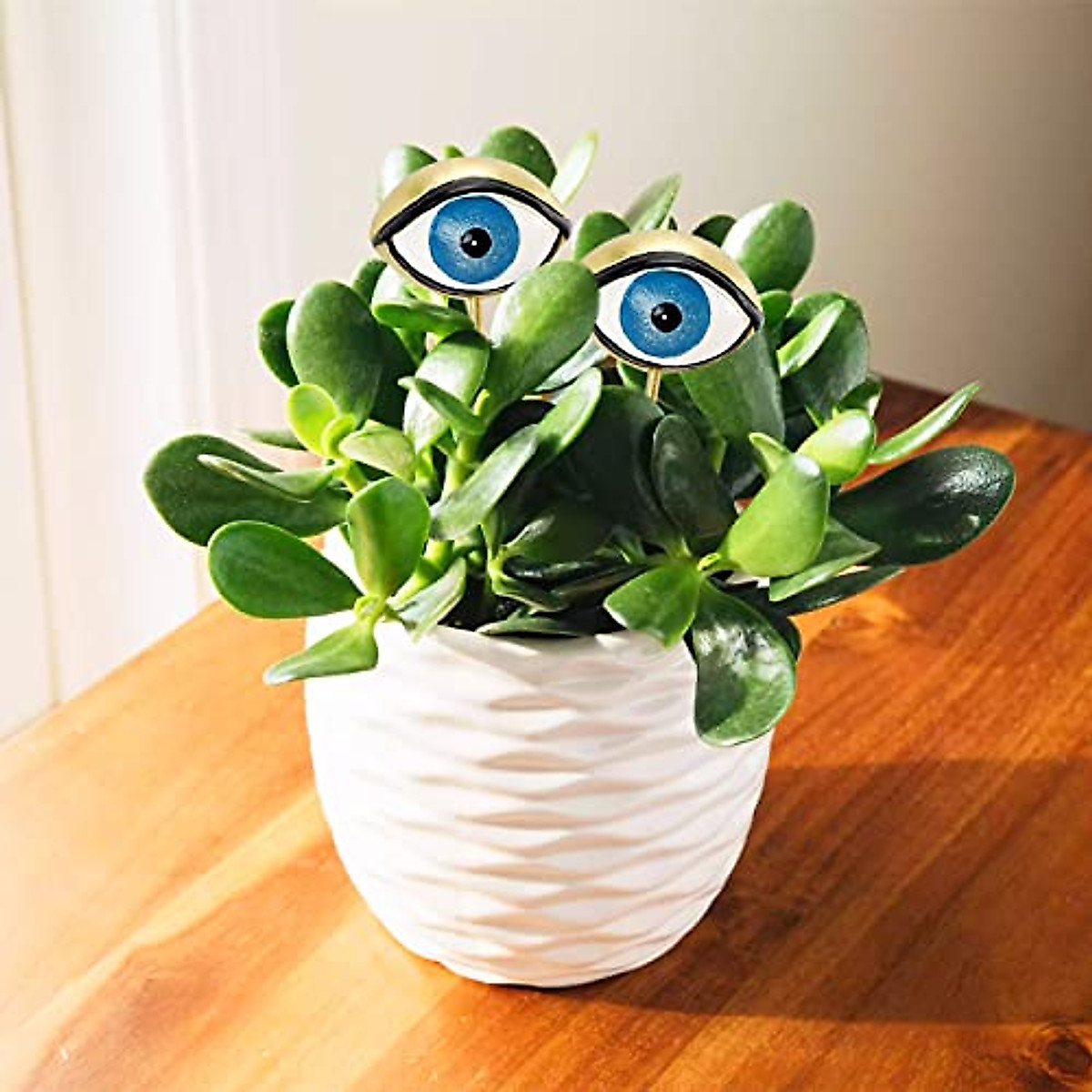 Tuitessine Resin Plant Eyes Stakes Set of 2, Eyeball Garden Plant Accessory, Evil Eye Plant Picks, Indoor Outdoor Plant Pot Decoration, Novelty Gift for Plant Lover, Plant Mom, Plant Lady
