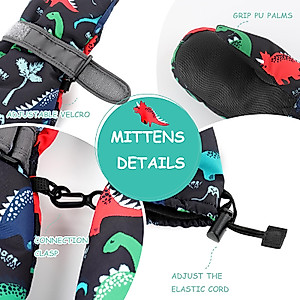 Duoyeree Waterproof Kids Mittens Gloves with Fleece Lined for Boys Girls Winter Snow Skiing Thick Insulated for Cold Weather