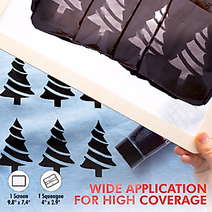 Marabu Screen Printing Kit Set - Screen Print Kit with Reusable Wooden Frame, 1 Screen Printing Squeegee, and 3 x 100ml Ink - Silk Screen Printing Kit for Beginners