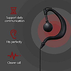 BAOFENG Walkie Talkie Earpiece with Mic 2 Pin K Port Headset UV-5R BF-F8HP 5RM UV-21R UV-5G Plus GM-5RH K5PLUS AR-152 UV-17R BF-888S GM-15PRO UV-S9 Plus Etc (10Pack)