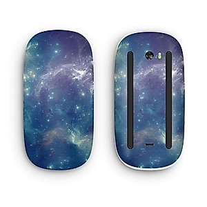 Design Skinz Subtle Blue and Green Nebula Vinyl Decal Compatible with The Apple Magic Mouse 2 (Wireless, Rechargable) with Multi-Touch Surface
