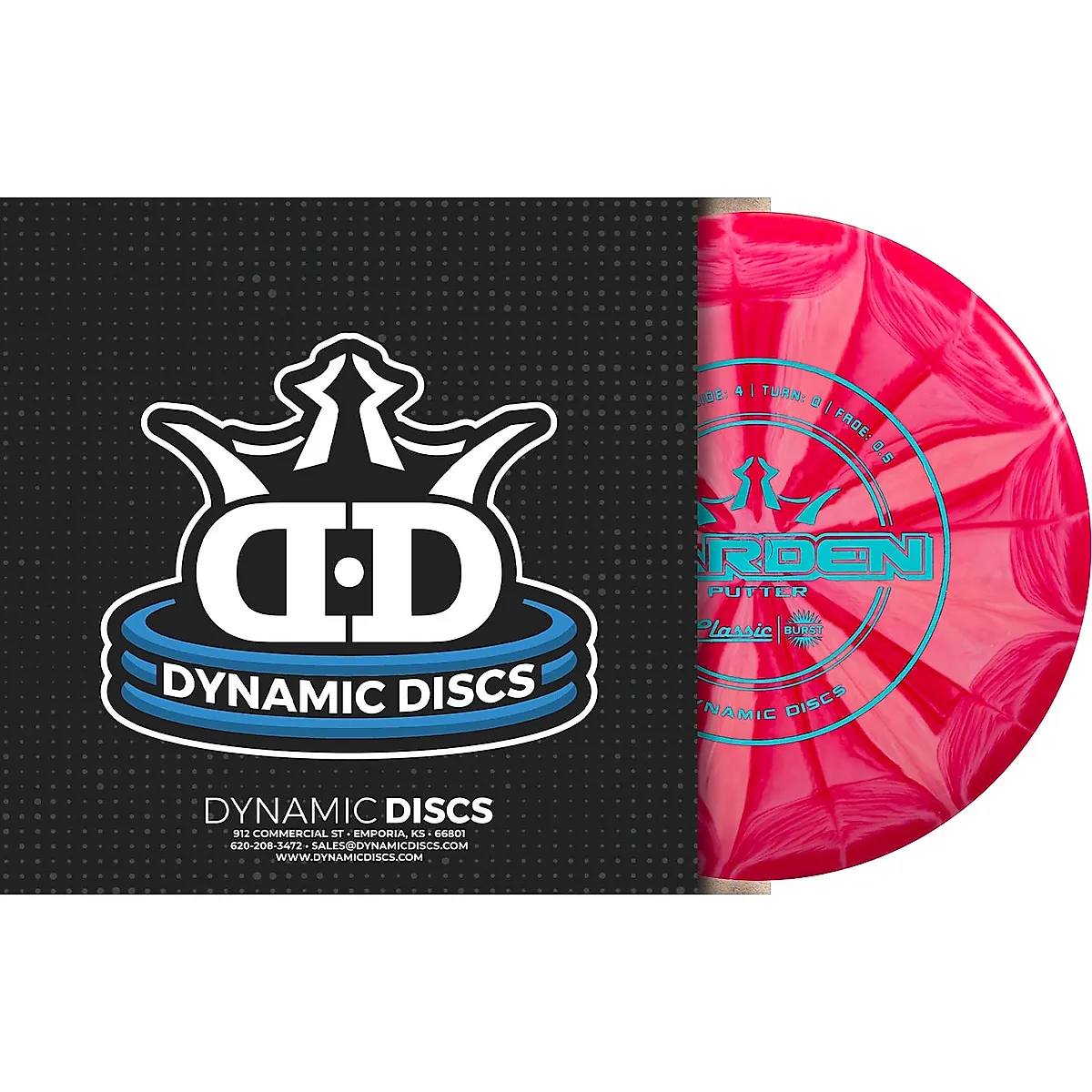 Dynamic Discs Classic Burst Warden Disc Golf Putter | Smooth Release and Neutral Flight Golf Disc | Beadless Frisbee Golf Putter | Stamp Color Will Vary (Red)
