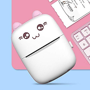 MHADBKH Thermal Printer with 5 Rolls Printing Paper for Smartphone Label Receipt Sticker Photo Notes