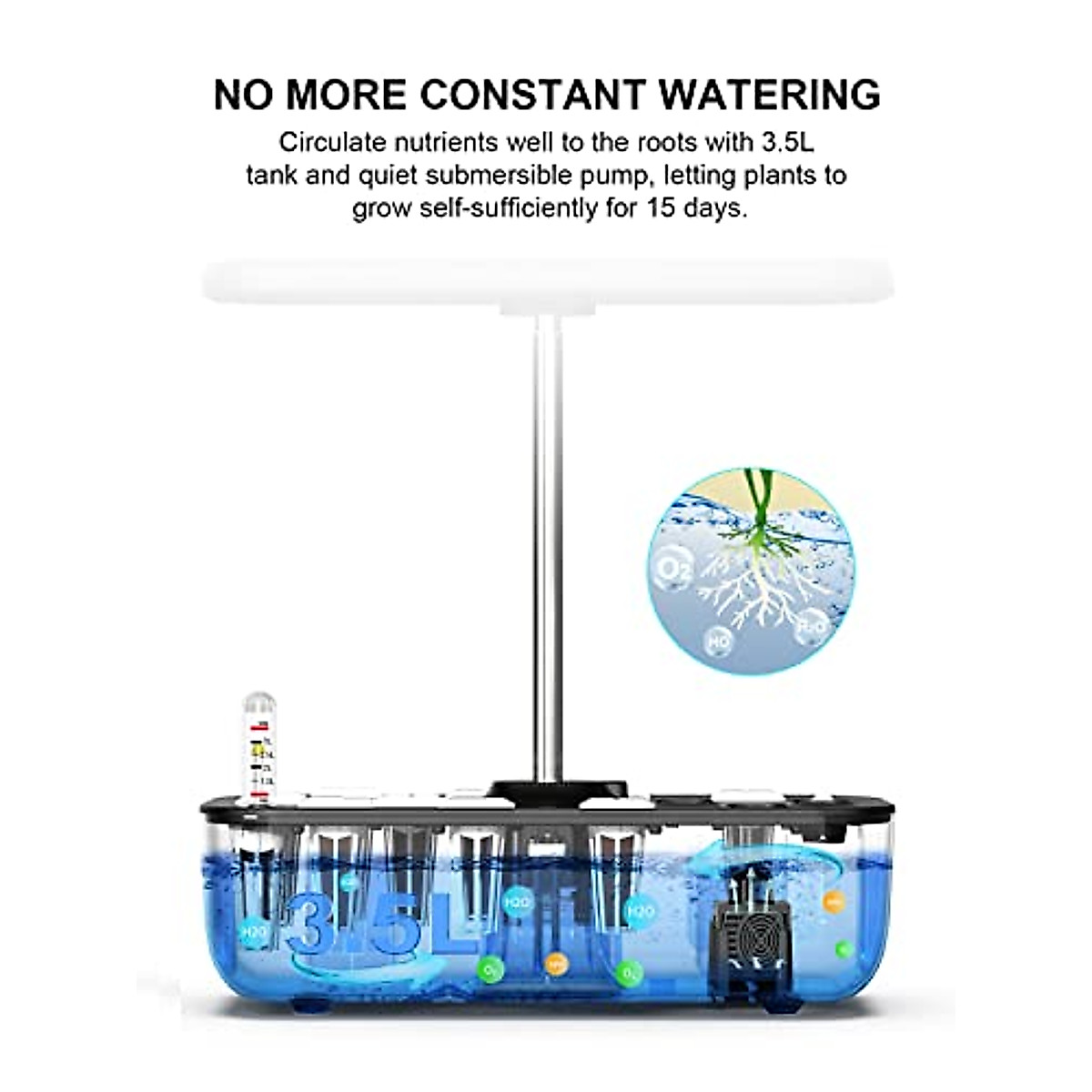 QYO Hydroponics Growing System, 12 Pods Indoor Herb Garden with 36W Full-Spectrum Grow Light, Pump System, Automatic Timer, 23.8'' Height Adjustable, Plants Germination Kit for Home Kitchen Gardening