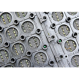 GOLDEN MOON Artificial Grass Turf Tile Interlocking Self-draining Mat, 1x1 ft, 1.5 in Pile Height, 6 Pack