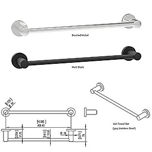 SAFETY+BEAUTY Bathroom Harware Accessories Set, Stainless Steel Constructed, Rust-Proof for Lifetime Use (Brushed Nickel, 4 Piece Kit)