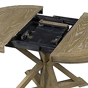 WOZNLA 5-Piece Retro Style Extendable Round Dining Table Set with 4 Upholstered Chairs - Classic Elegance for Your Dining Space