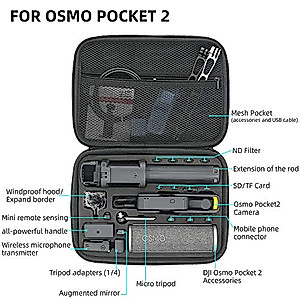 SKEZN Medium Osmo Pocket 2 Portable Surface-Waterproof Carrying Case Compatible with DJI Osmo Pocket 2,Protective Travel Storage Bag for DJI osmo Pocket 2 Accessories