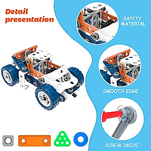 COMIN Educational Toys Building Sets STEM Learning Kit, 12 in 1 Engineering Toys Creative Set 152 Pieces for Boys/Girls/Birthday/Christmas/Holiday Age 5 6 7 8 9+ Years Old