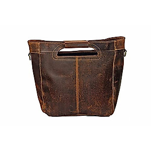 Genuine Leather Shoulder Tote Bag for Women Large Bucket Style Handbag Work Purse Tote Shoulder Bag for Women Satchel Handbag with Top Handles