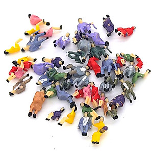 50pcs 1:87 Sitting Pose Model People HO Scale Hand Painted Model Train Park Street Passenger People Figures