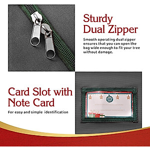 HOLIDAY SPIRIT Christmas Tree Storage Bag - Heavy-Duty Christmas Tree Bag with Durable Reinforced Handles and Zipper, Waterproof Storage Bag Protects from Moisture and Dust (Fits a 7.5FT Tree)