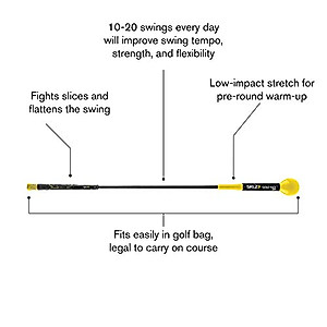SKLZ Gold Flex Golf Swing Trainer Warm-Up Stick, 40 Inch, Yellow